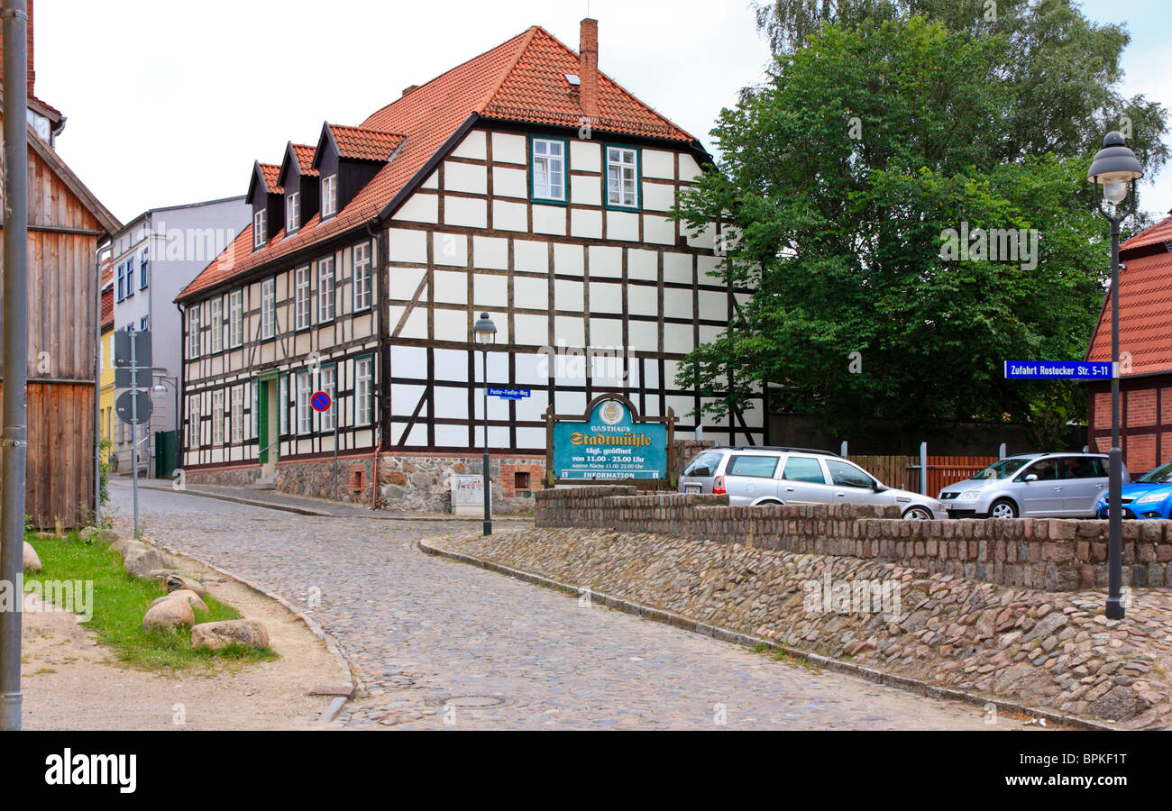 Half-timbered House in Teterow, Mecklenburg Vorpommern, Germany Stock ...