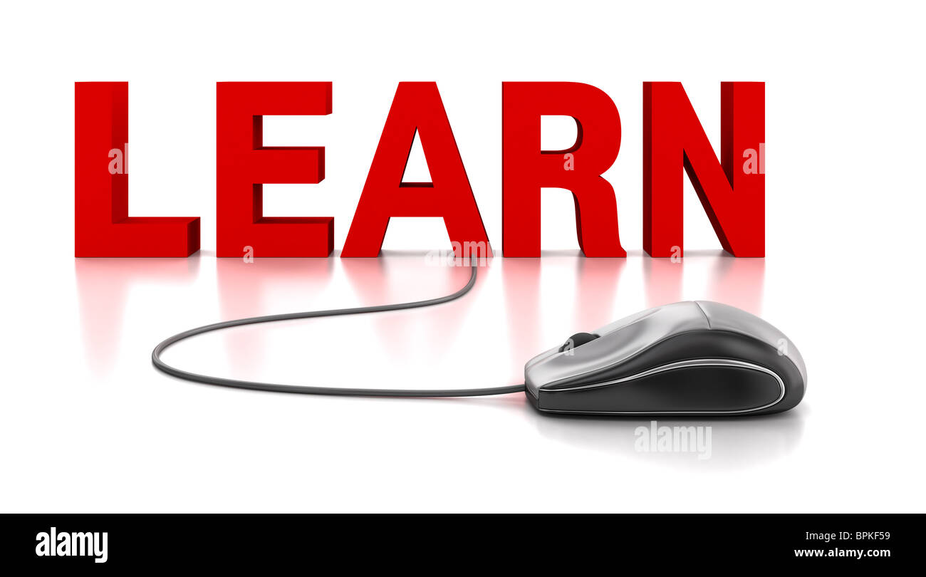 3D Word Learn with Computer Mouse Stock Photo - Alamy