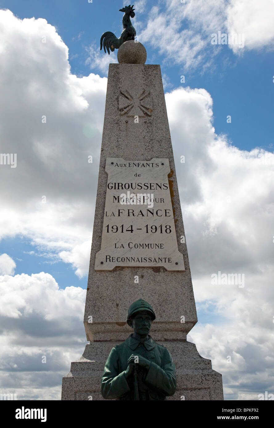First World War memorial in French village Stock Photo - Alamy