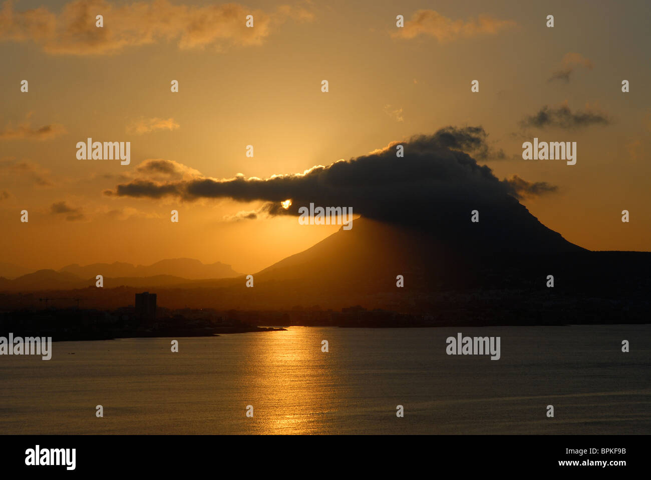view at sunset to Montgo / Mongo mountain from Cap Prim, Javea / Xabia ...