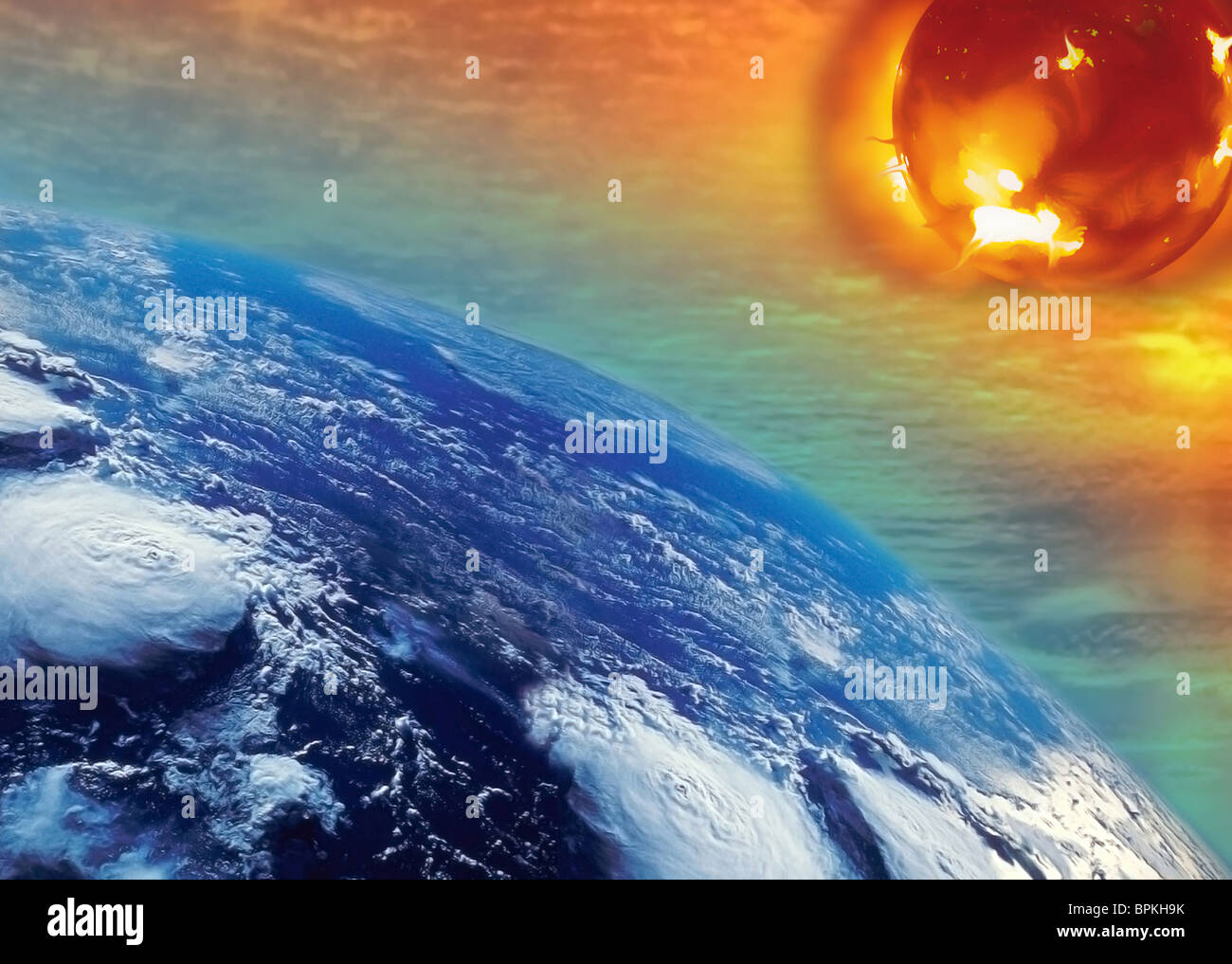 warming by the sun of the planet earth Stock Photo - Alamy