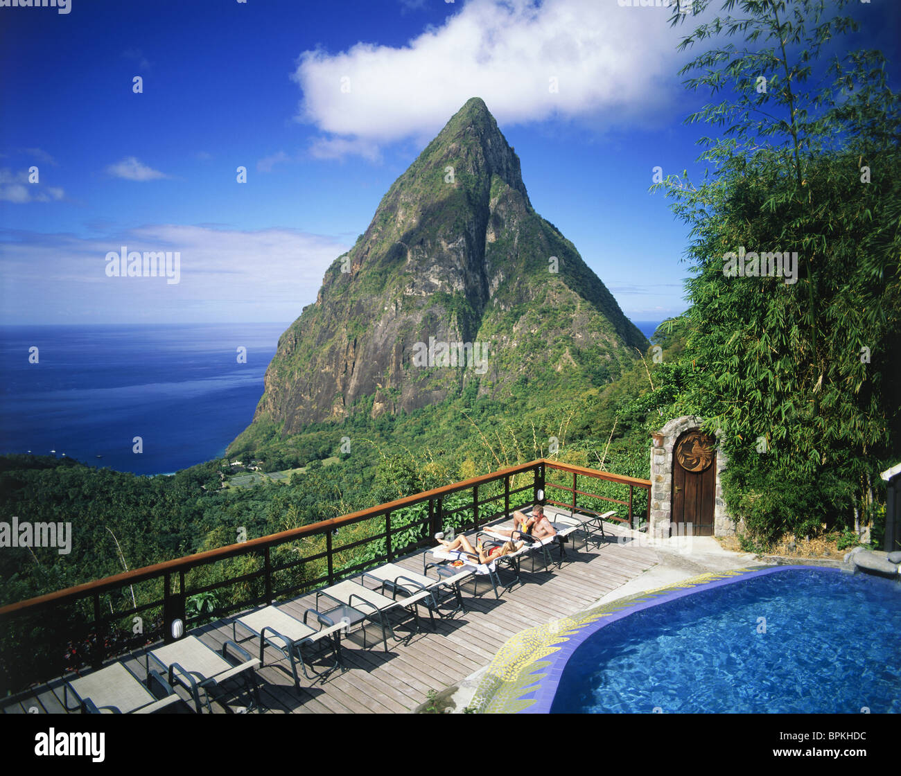 The Pitons, Soufriere, St Lucia, Caribbean Stock Photo - Alamy