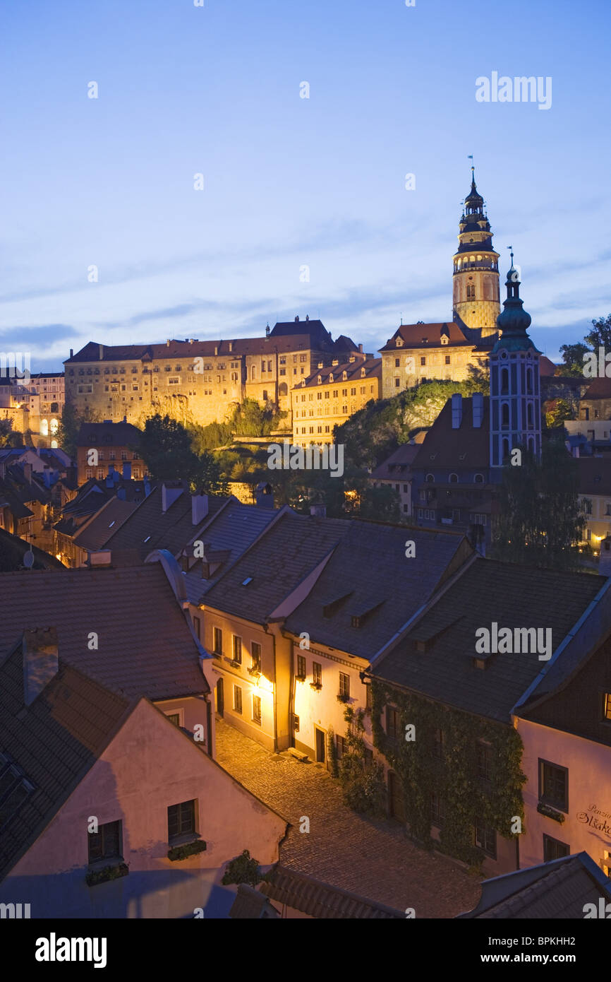 Panoramic view over the old town and the castle from the garden of the ...