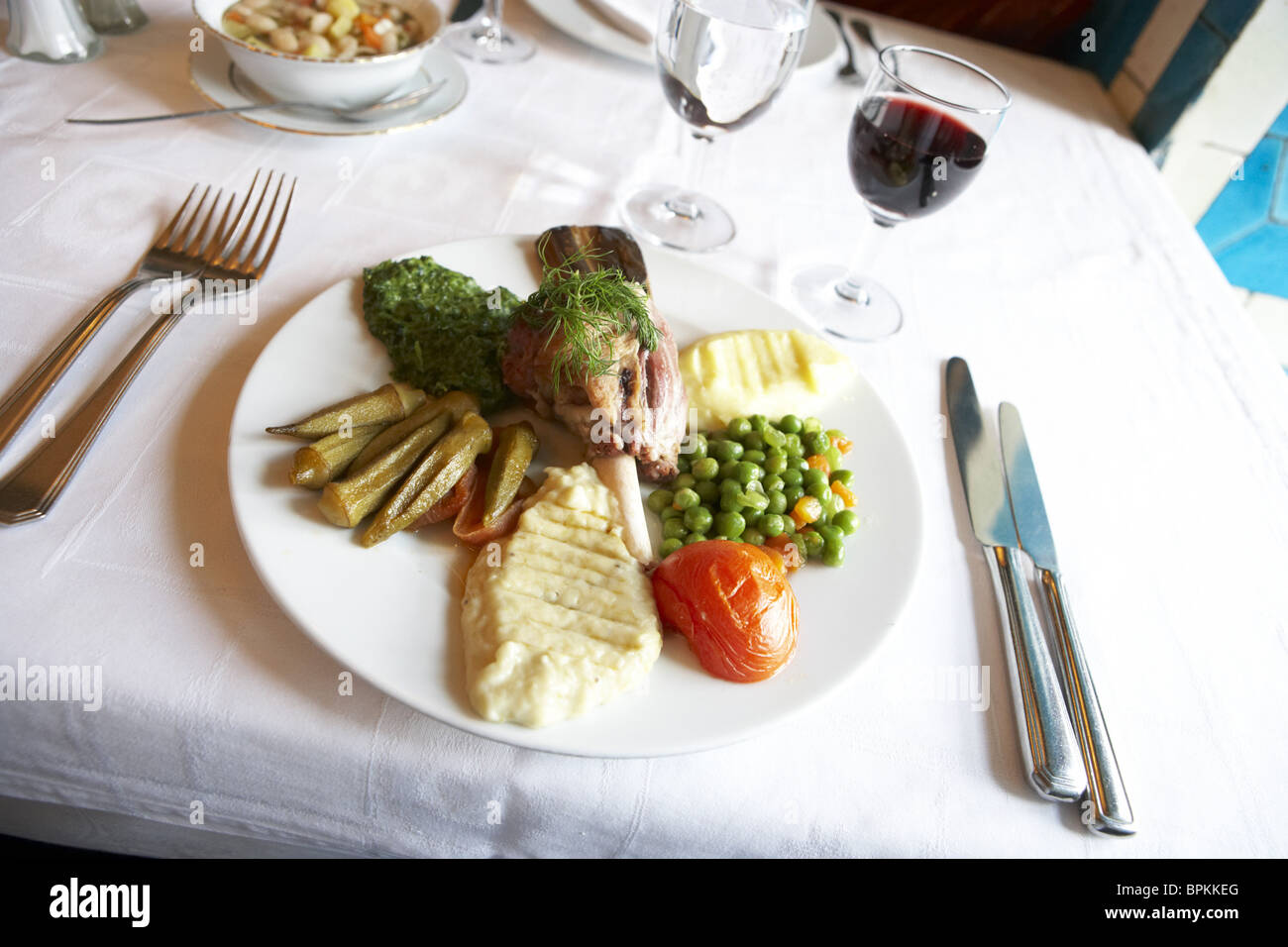 Lamb with different mashed vegetables, Restaurant Pandeli, Istanbul ...