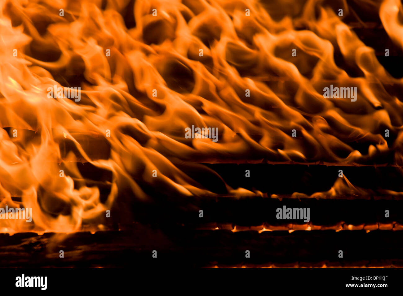 Closeup of the blazing fire of dry wood Stock Photo - Alamy