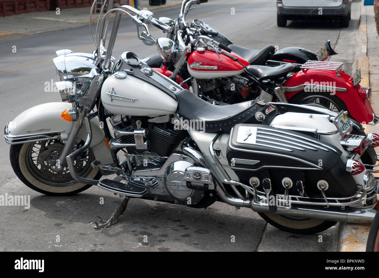 Harley Davidson Motorbike in Key West in the Florida Keys in the State ...