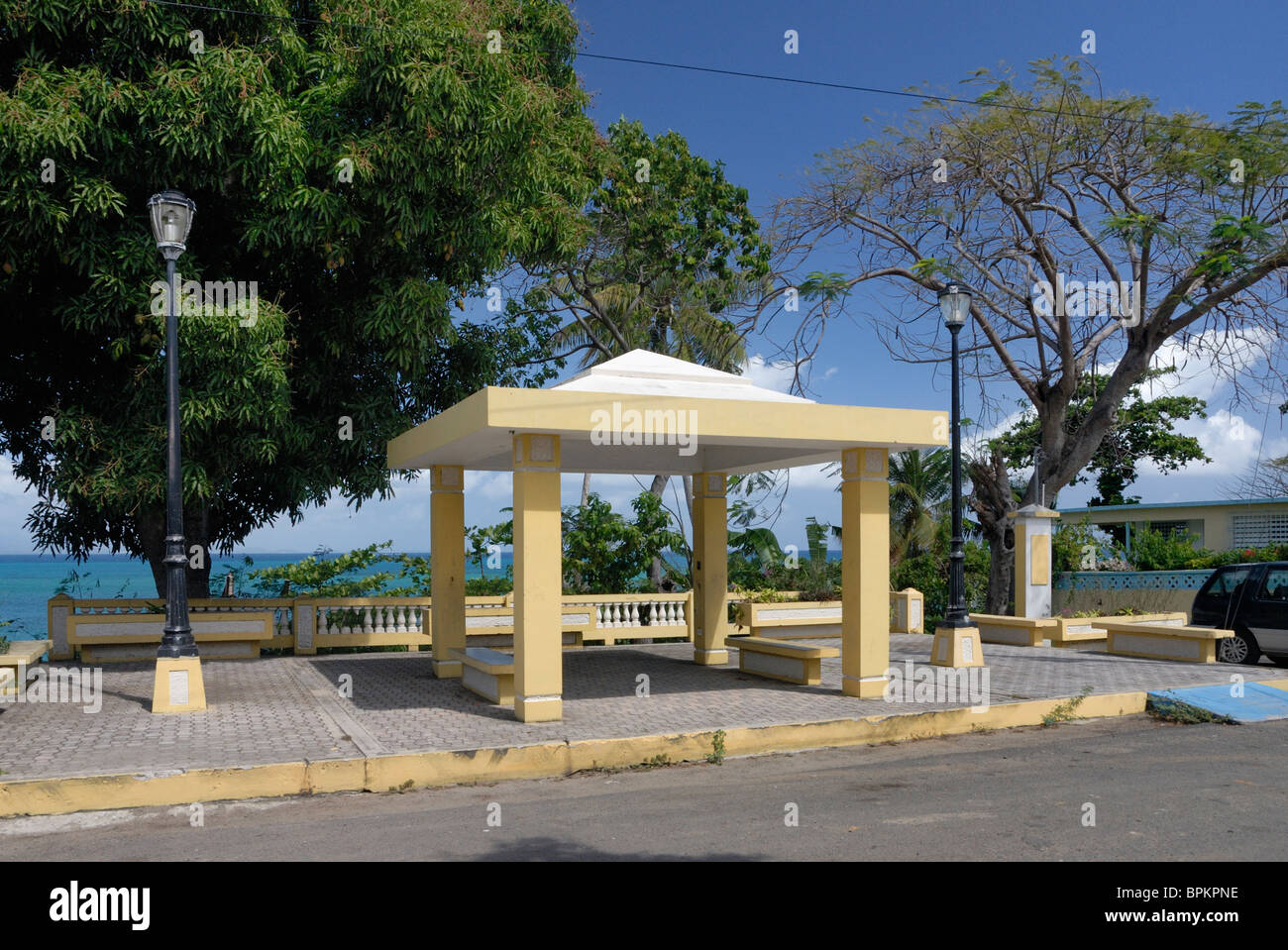 Seaside pavilion, Isabel Segunda (II), Vieques, Puerto Rico Stock Photo ...