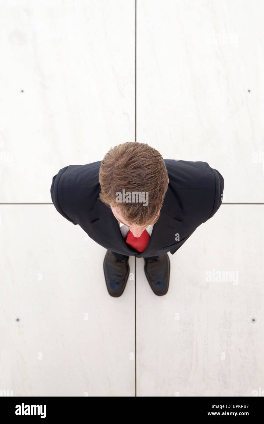 Looking down on a businessman Stock Photo - Alamy