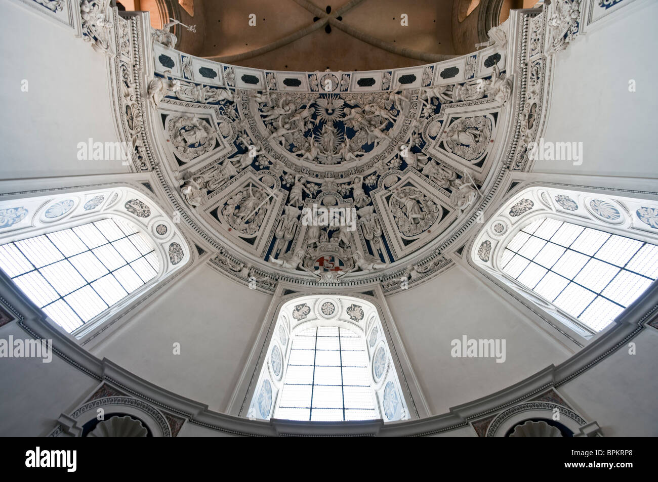baroque vault of the west-end choir of St. Peter Cathedral of trier ...