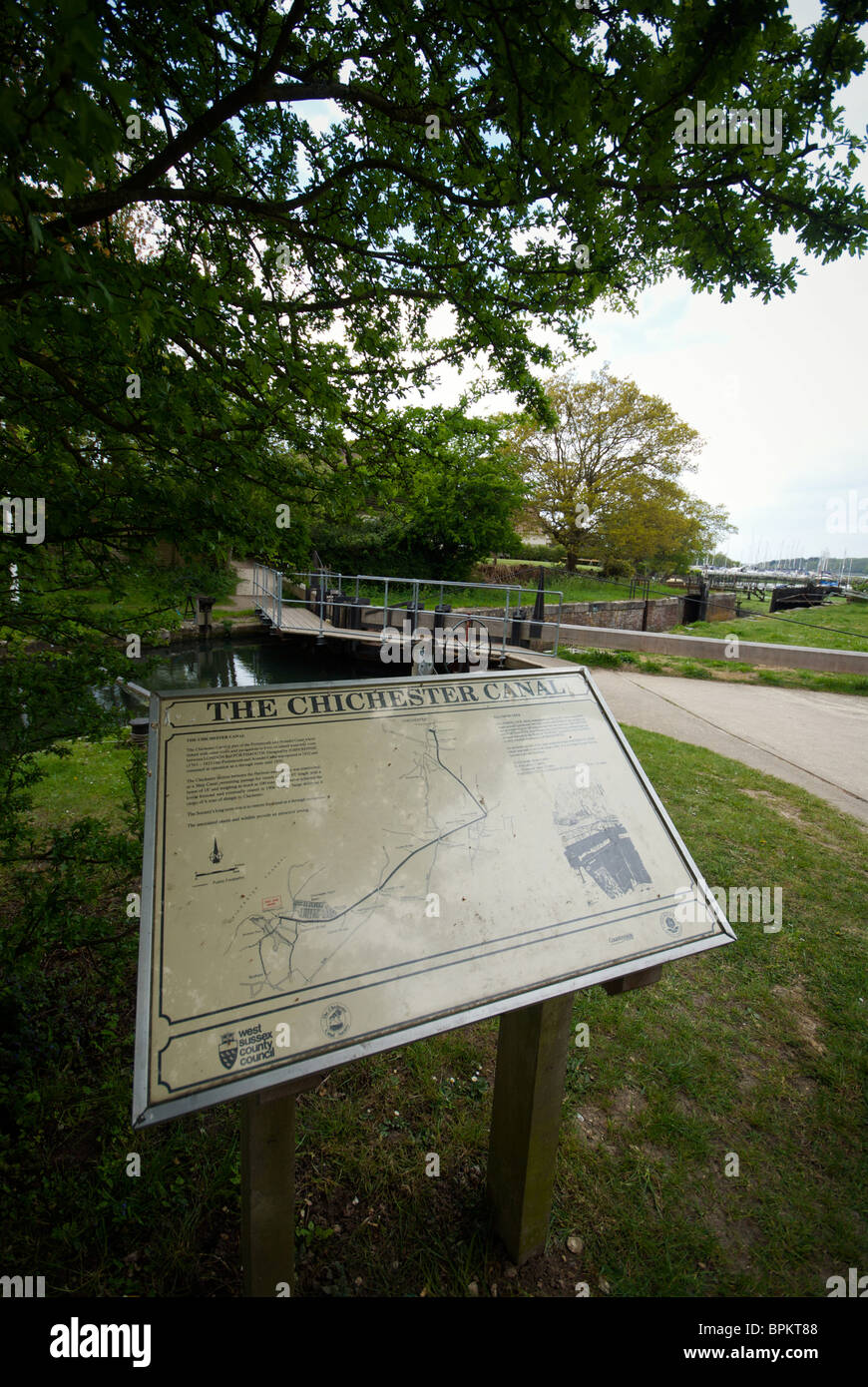 Chichester Canal West Sussex UK Sign Stock Photo - Alamy