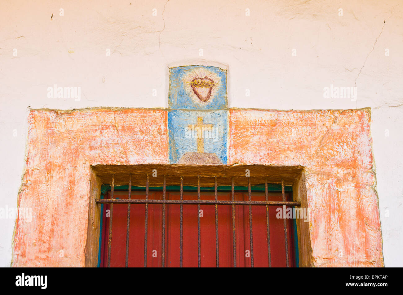 Painted window frame, Santa Barbara Mission (Queen of the missions ...