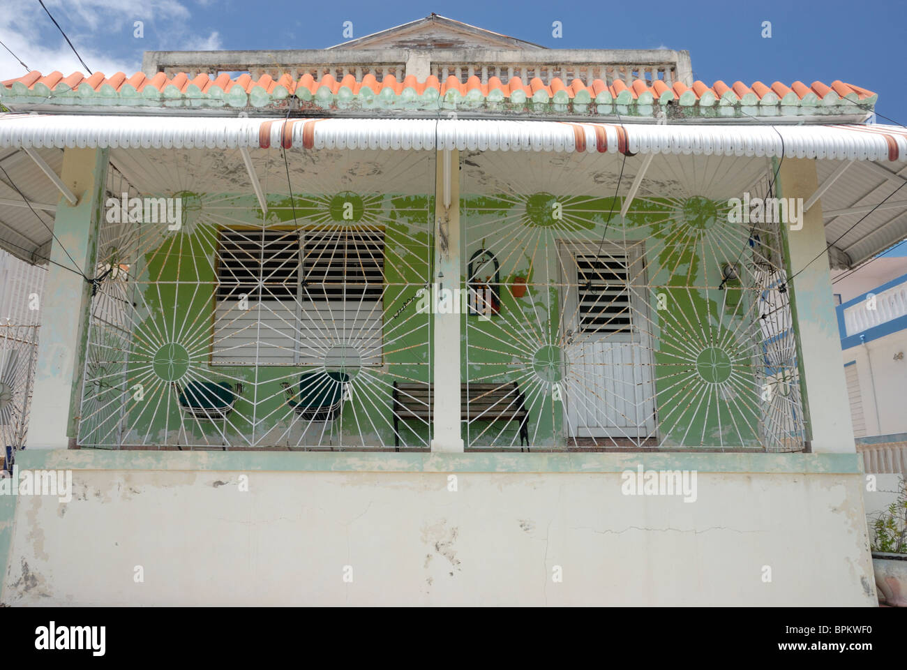 Typical house on the Island of Vieques, Isabel II, Puerto Rico Stock ...
