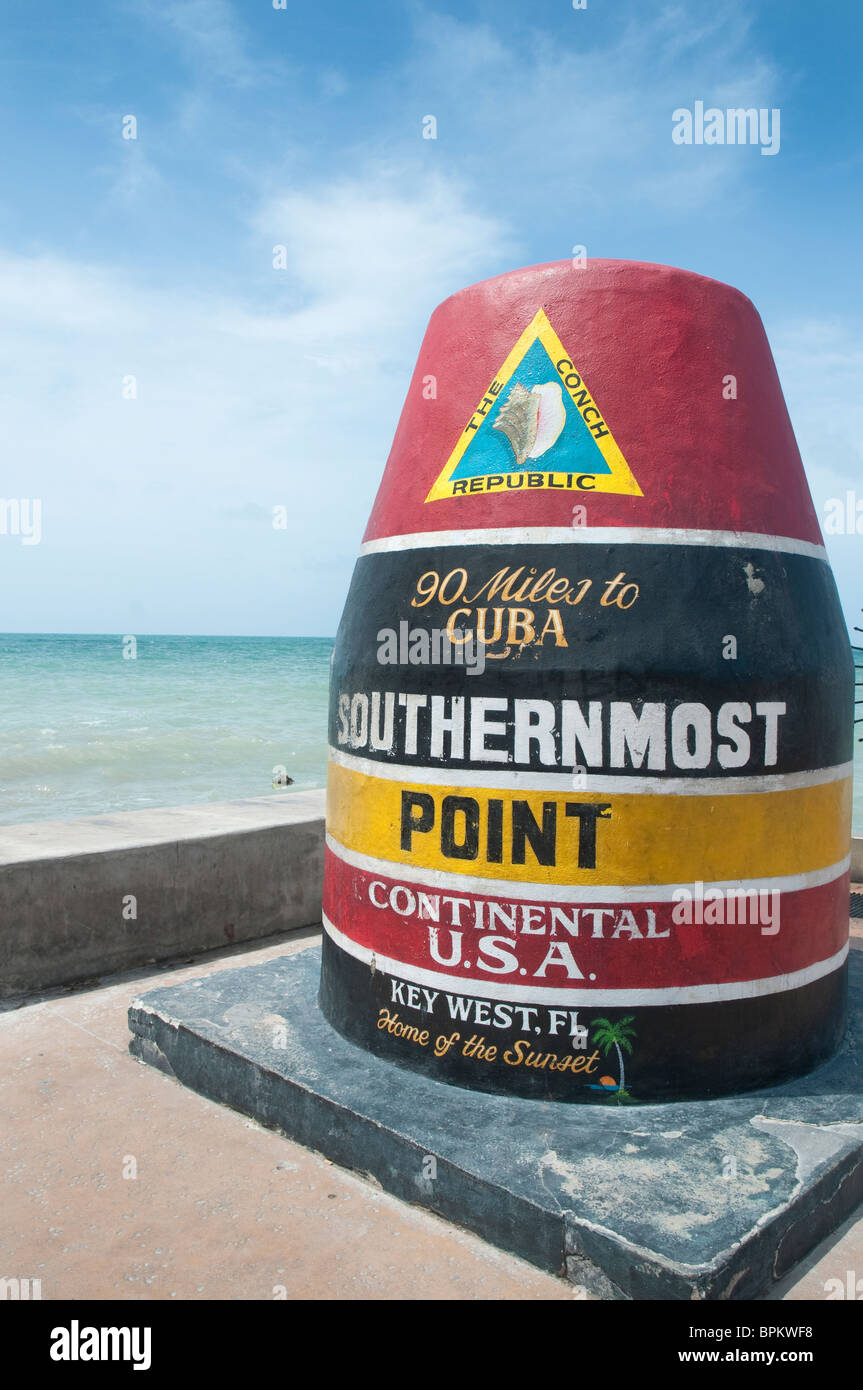 Monument in Key West in the Florida Keys in the State of Florida USA ...