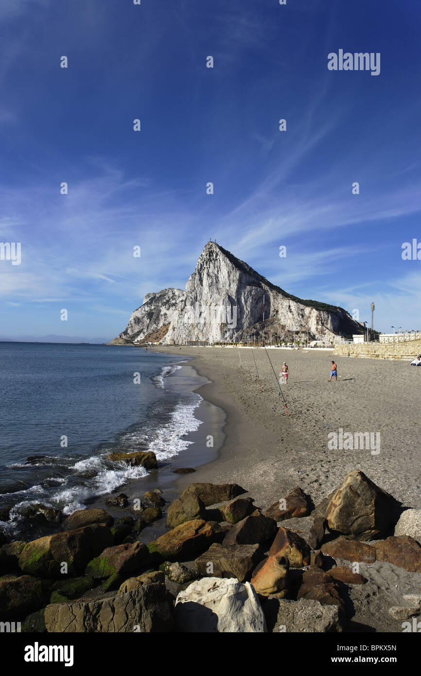 Beach of Gibraltar, British overseas territory Stock Photo - Alamy