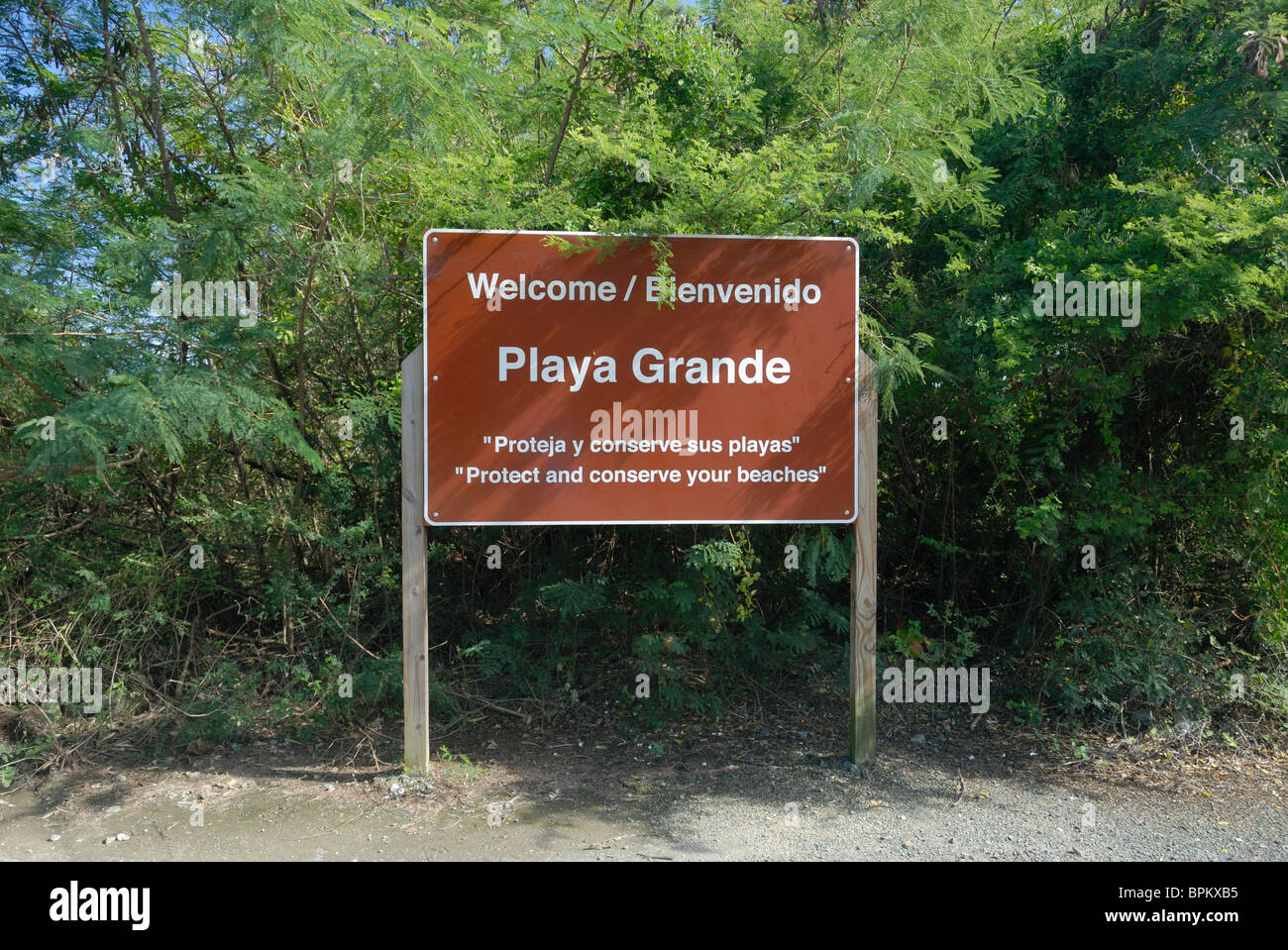 Welcome sign for Playa Grande, Puerto Rico Stock Photo - Alamy