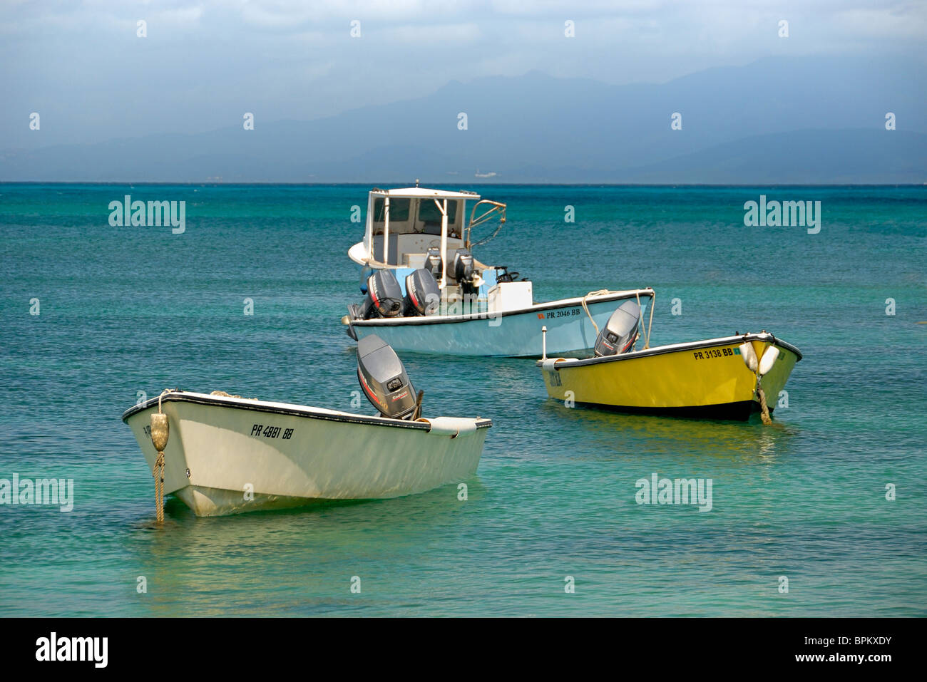 Fishing boats, Isabel II, Vieques, Puerto Rico Stock Photo - Alamy