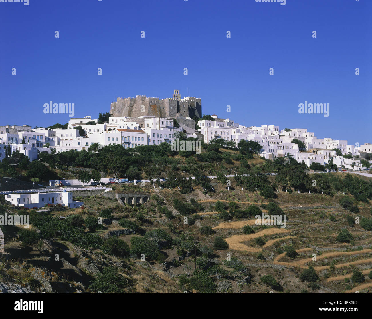 Chora, Patmos, Greek Islands Stock Photo - Alamy