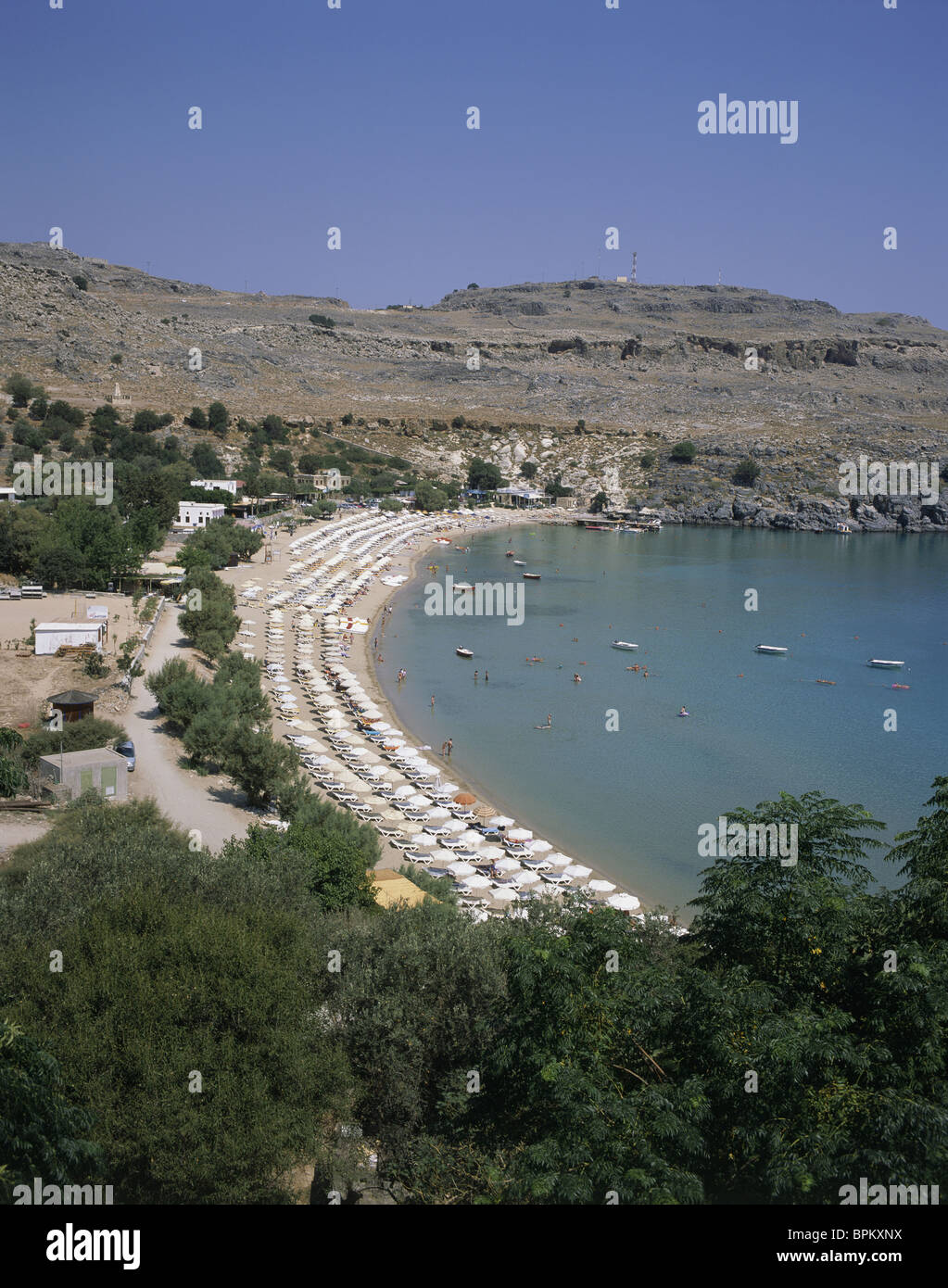 Lindos Bay, Rhodes, Greek Islands Stock Photo - Alamy