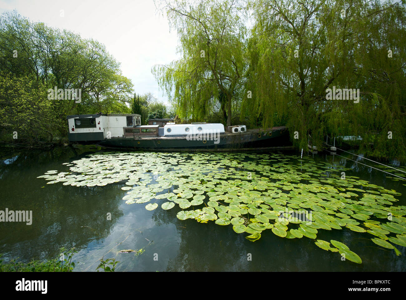 Chichester Canal West Sussex UK Houseboat Stock Photo - Alamy