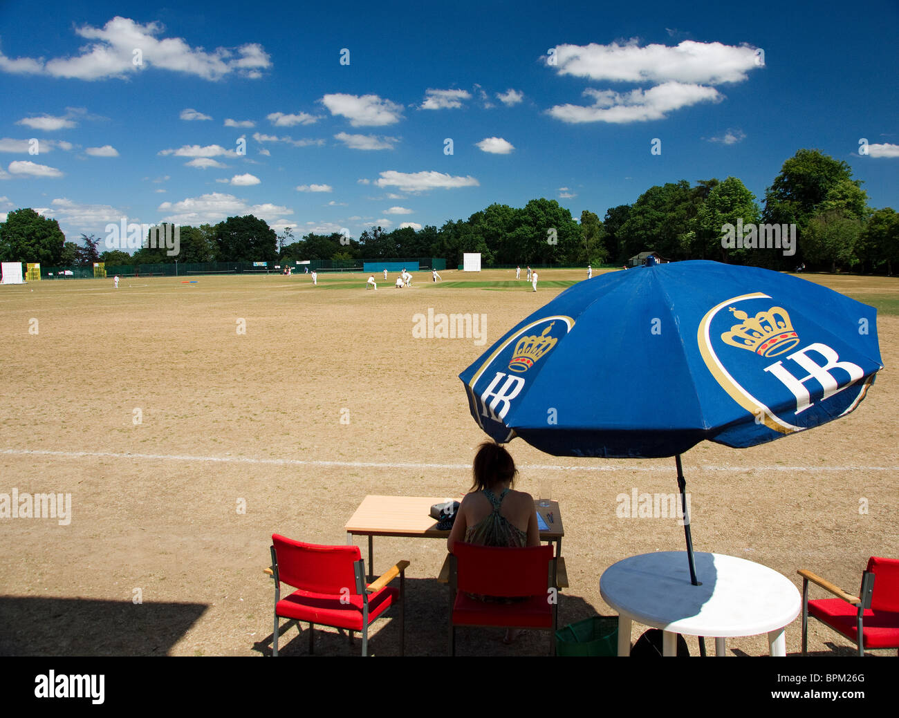 A cricket match at Busbridge Recreation Ground in Godalming in Surrey ...