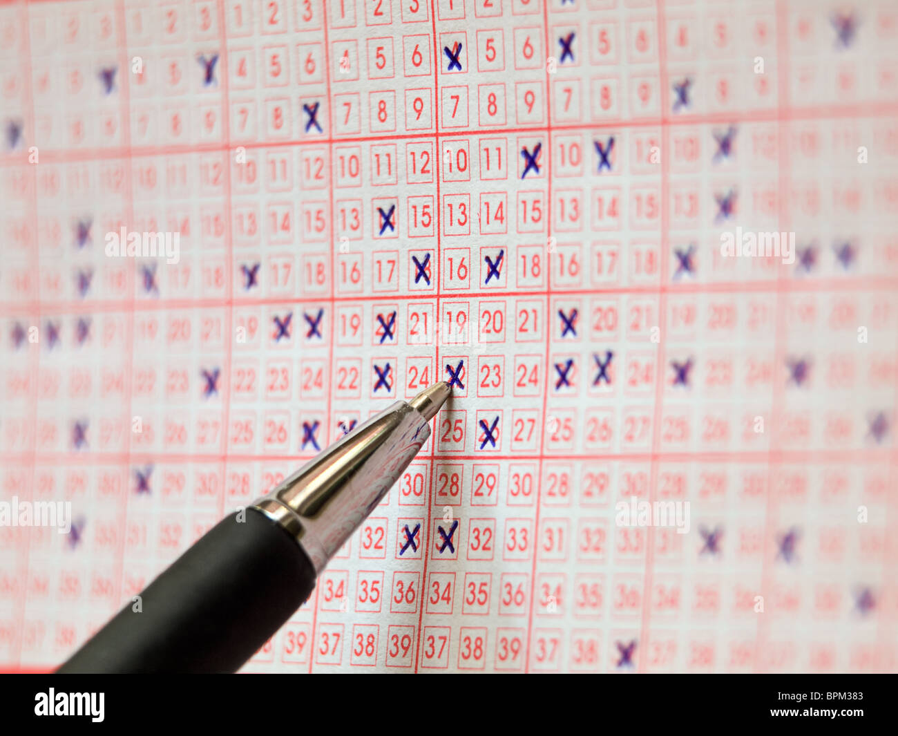 Lottery ticket marked numbers hi-res stock photography and images - Alamy
