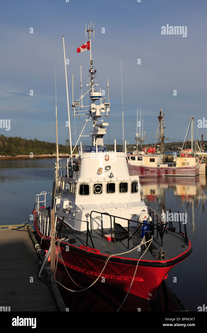 moored Rescue Boat of Canadian Coast Guard at the port of Sambro, Nova ...
