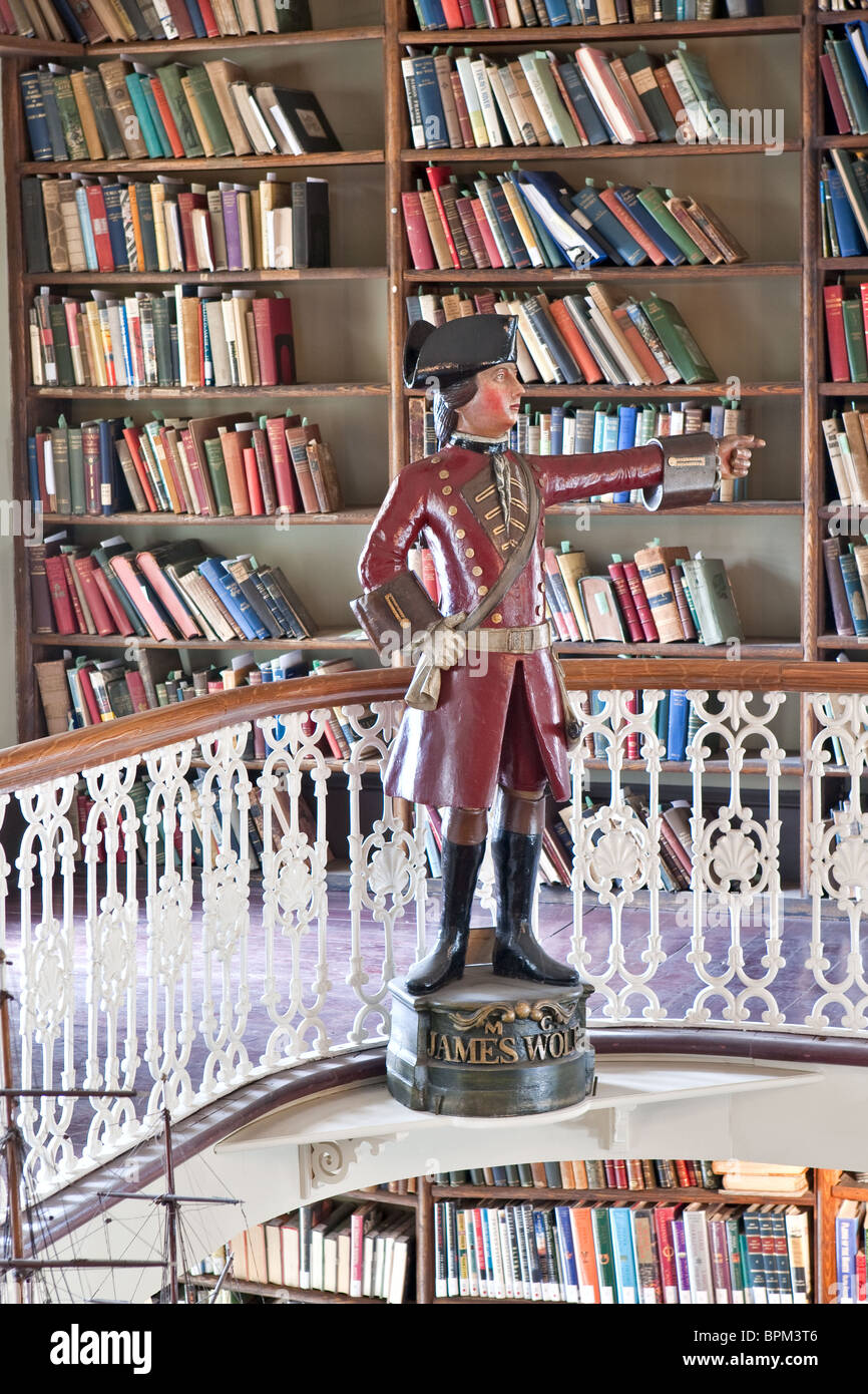 A James Wolf sculpture is pictured in the library of the Morrin Center ...