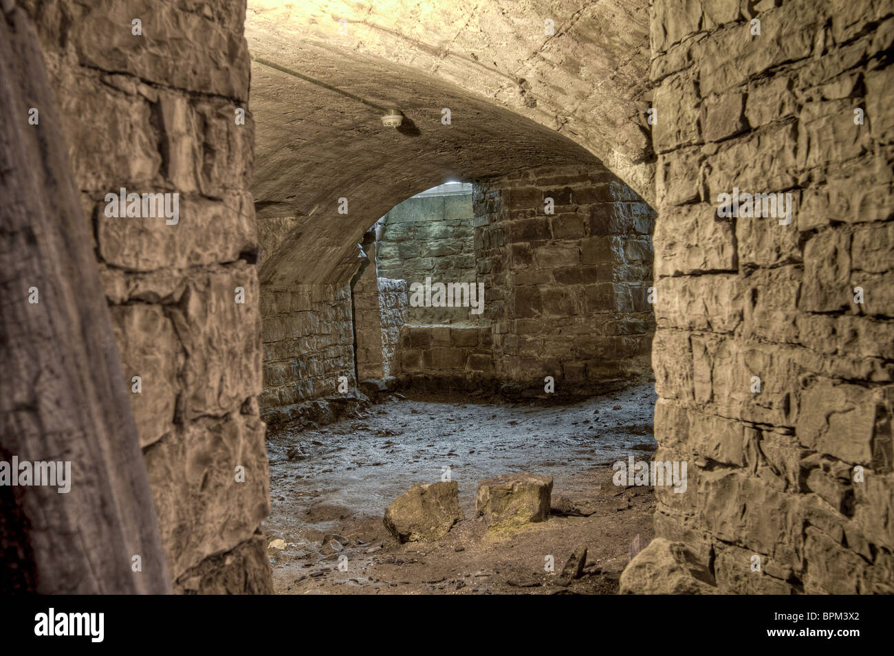 Remains of the first Quebec City Common Gaol (prison) is pictured in ...
