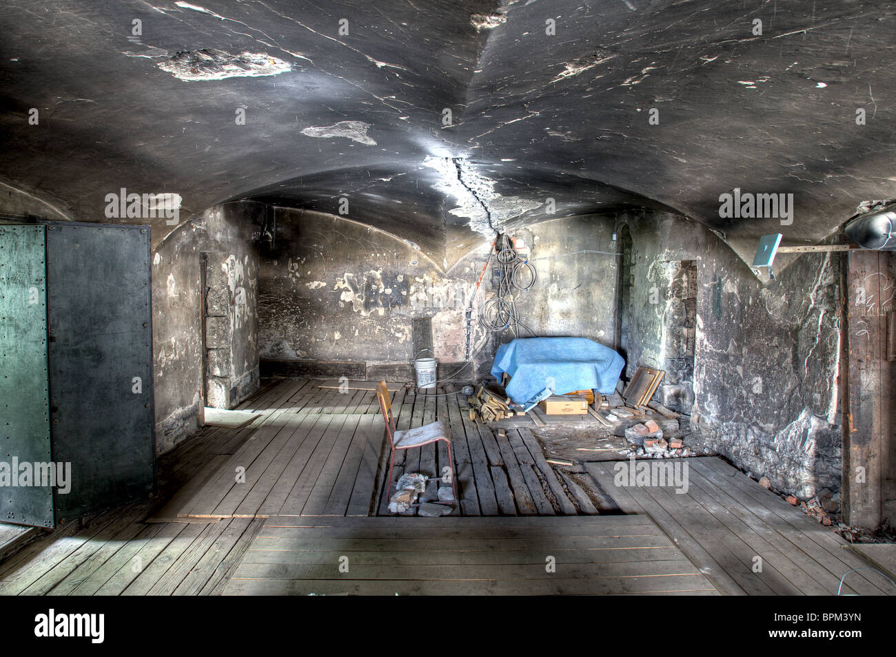 Remains of the first Quebec City Common Gaol (prison) is pictured in ...