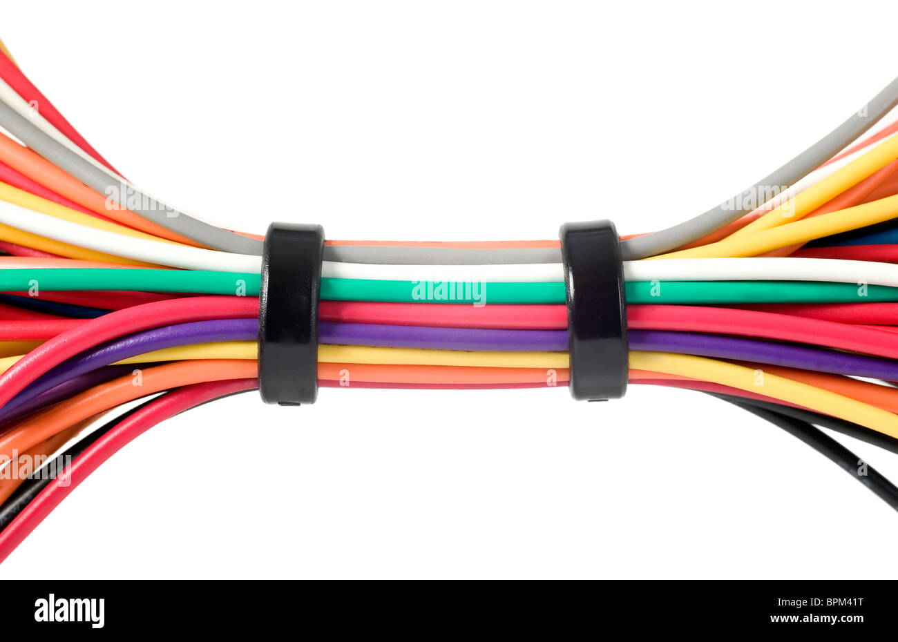 Various electric wires in many colors, technology Stock Photo - Alamy