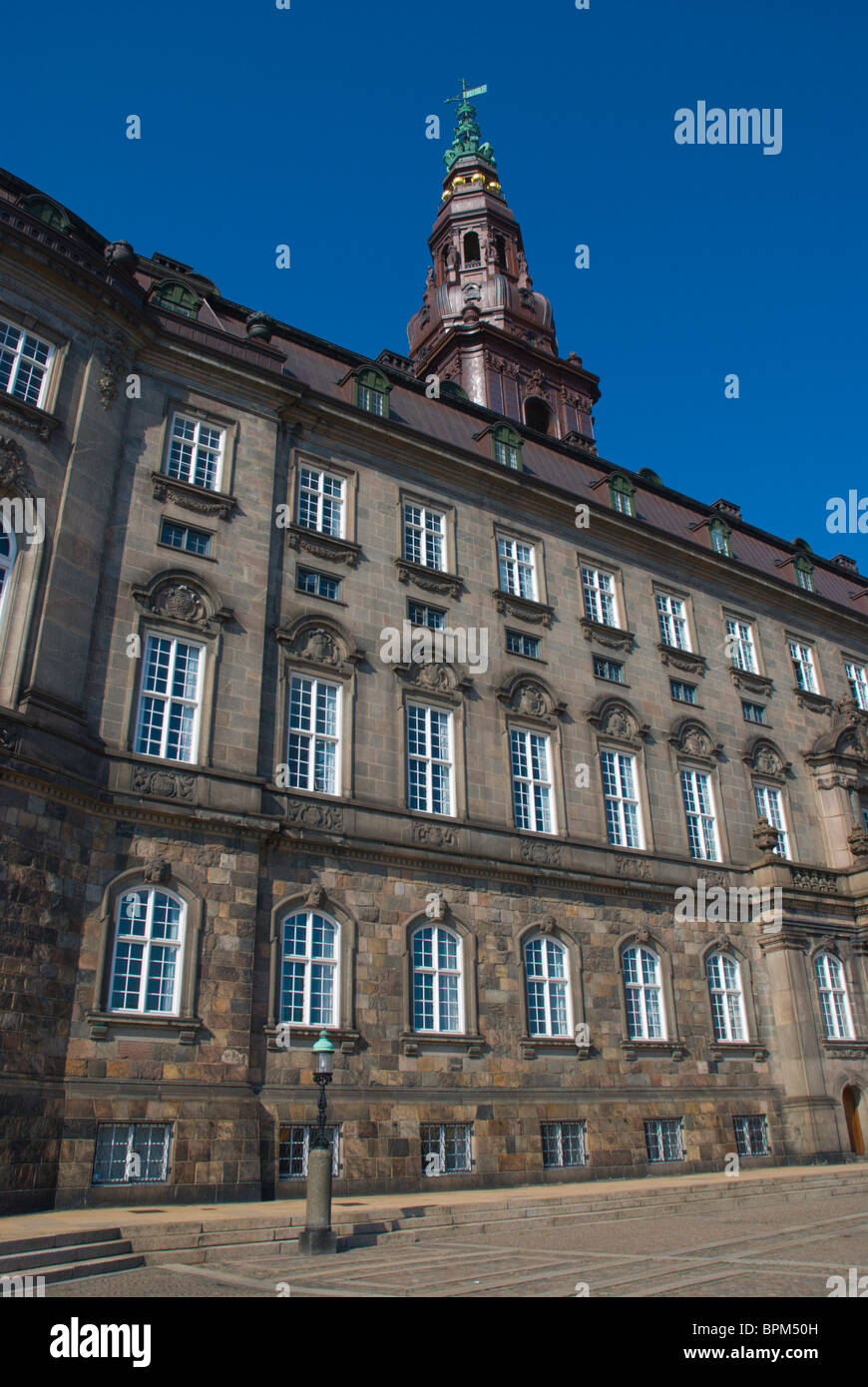 Christiansborg palace housing parliament at Slotsholmen island central ...
