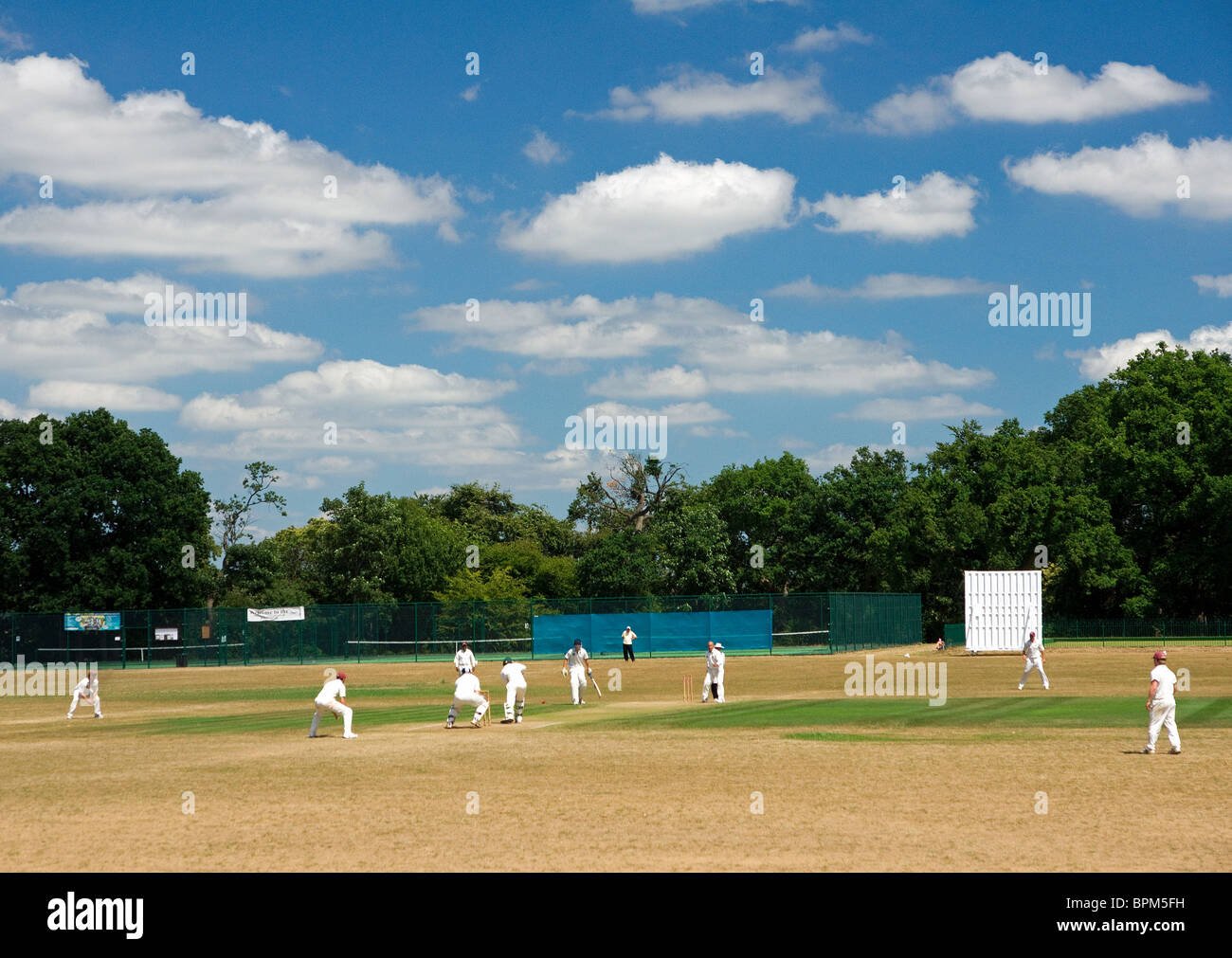 A cricket match at Busbridge Recreation Ground in Godalming in Surrey ...