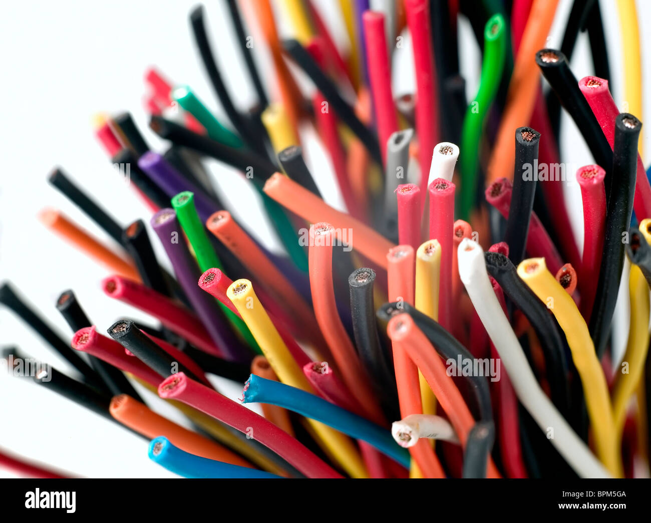 Various electric wires in many colors, technology Stock Photo - Alamy