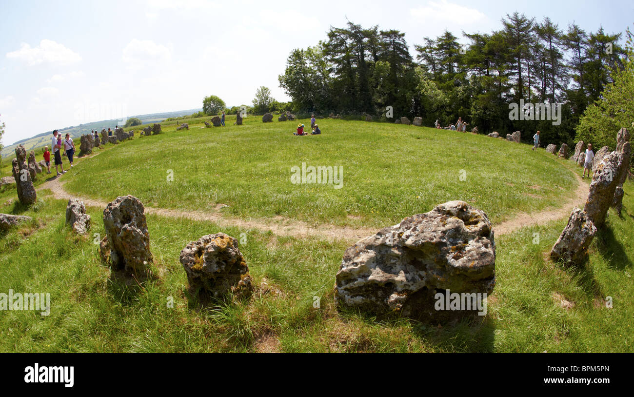 Kings Men Stone Circle The Cotswolds UK Europe Stock Photo - Alamy
