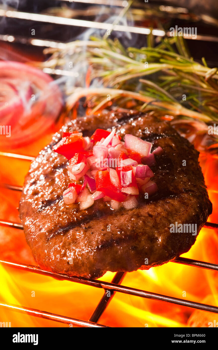 8oz Beef Burger Stock Photo - Alamy