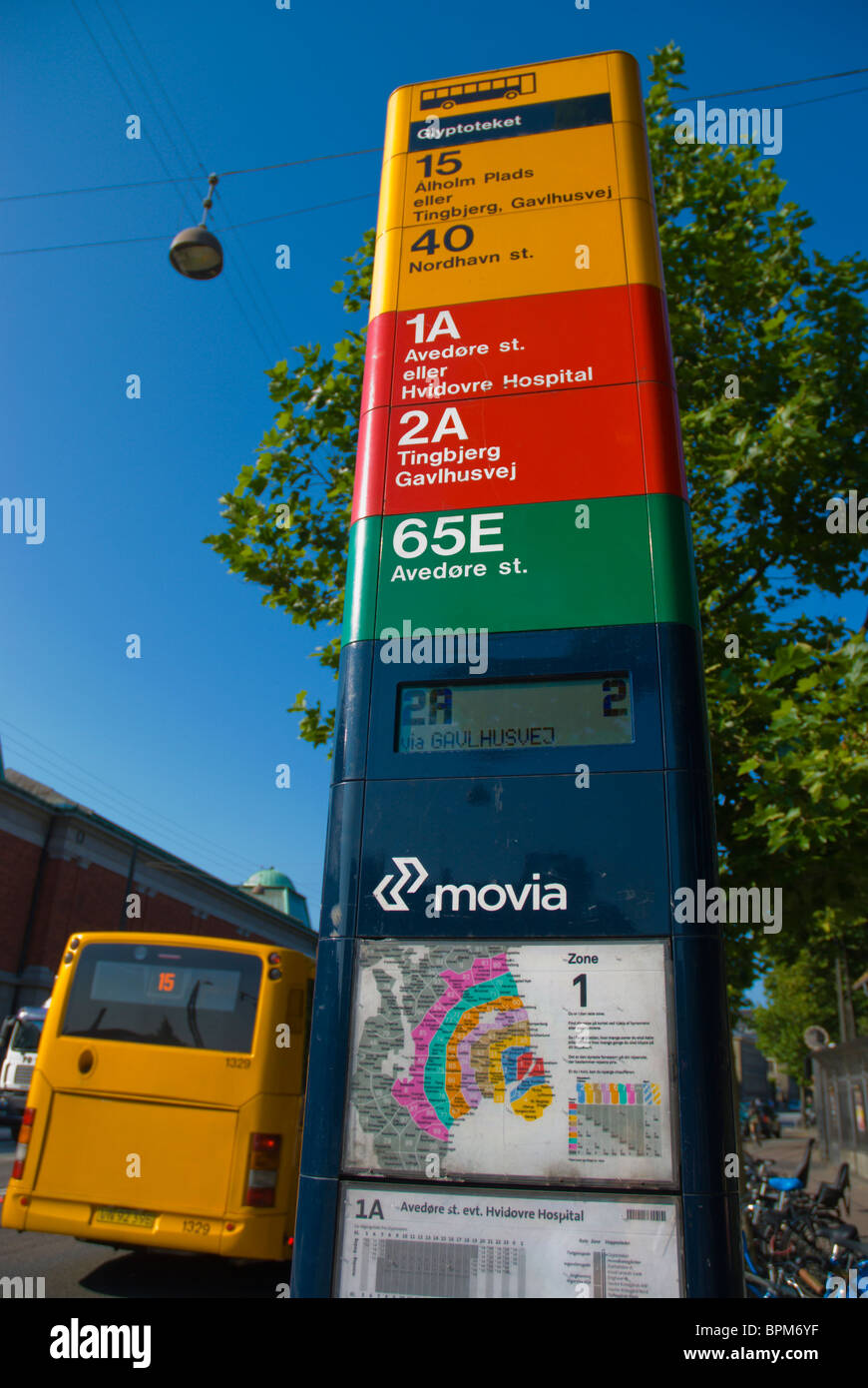 Bus stop in front of Glyptoteket central Copenhagen Denmark Europe ...