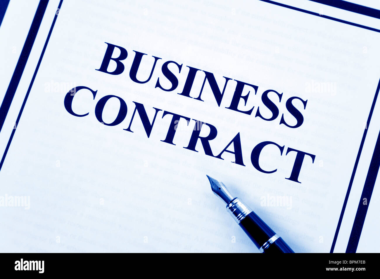 Business Contract and pen close up Stock Photo - Alamy