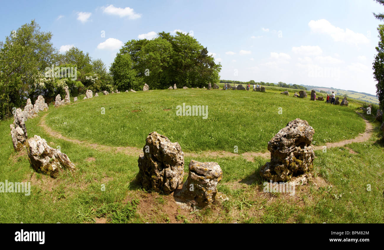 Kings Men Stone Circle The Cotswolds UK Europe Stock Photo - Alamy