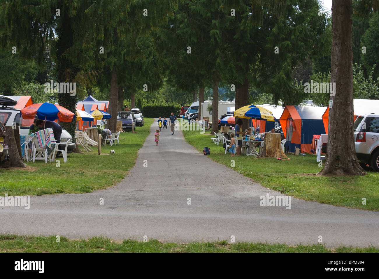 European camping holiday site Stock Photo - Alamy
