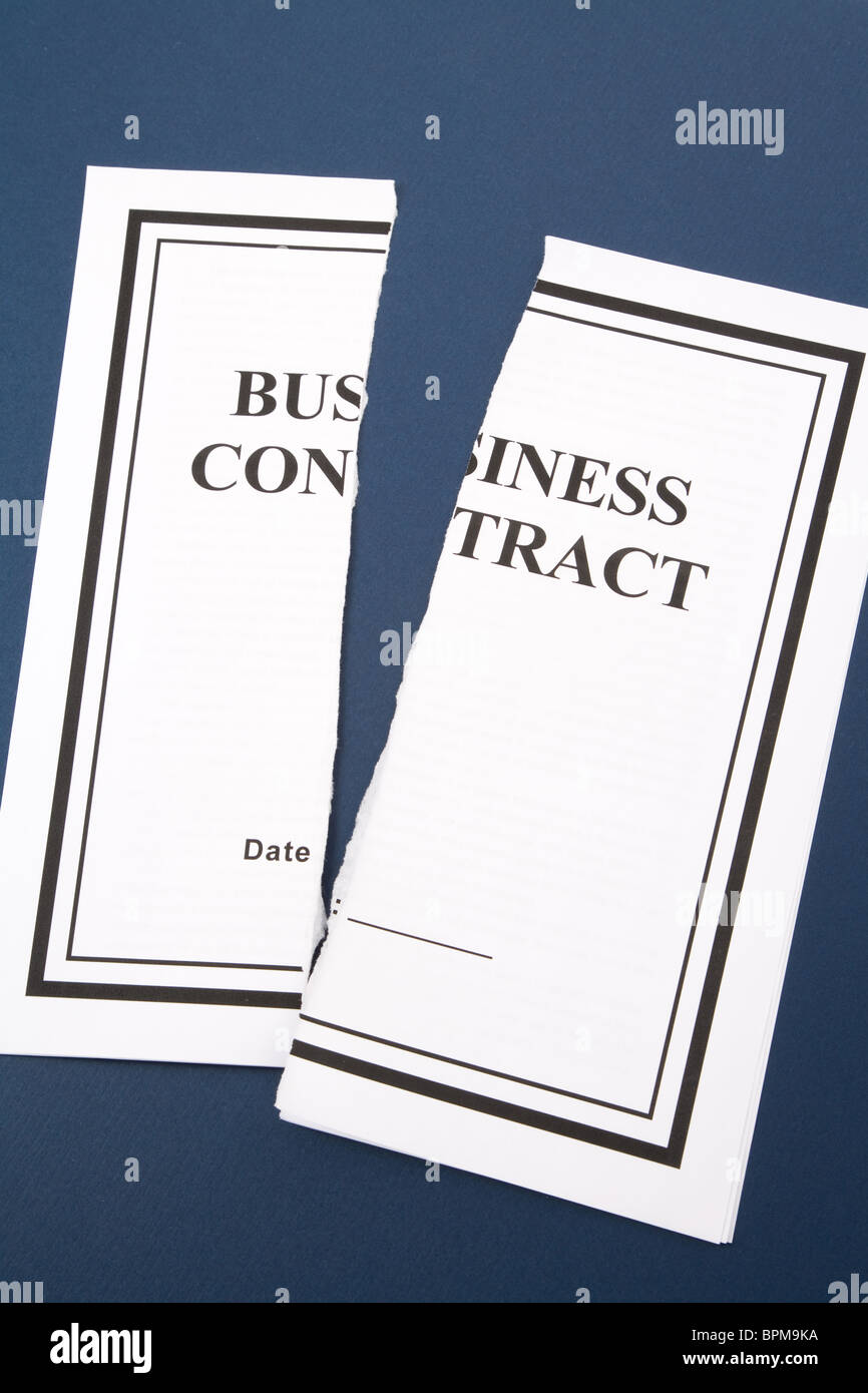 Cancel Business Contract, Torn paper Stock Photo - Alamy