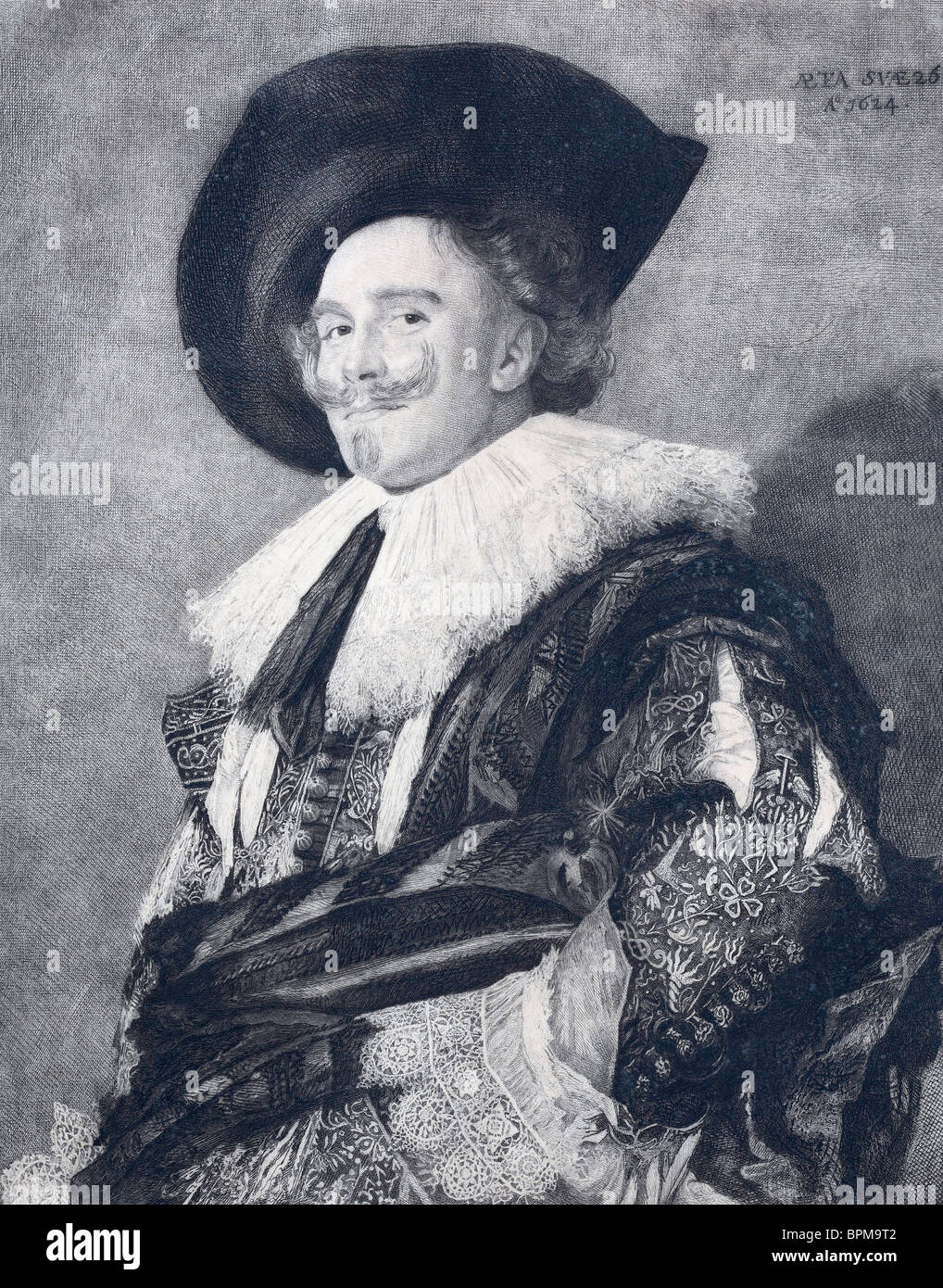 Etching by Petrus Arendzen of The Laughing Cavalier by Frans Hals Stock Photo - Alamy