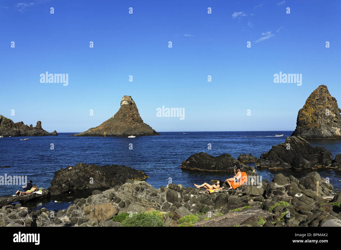Cyclopean Isles, Aci Trezza, Aci Castello, Sicily, Italy Stock Photo ...