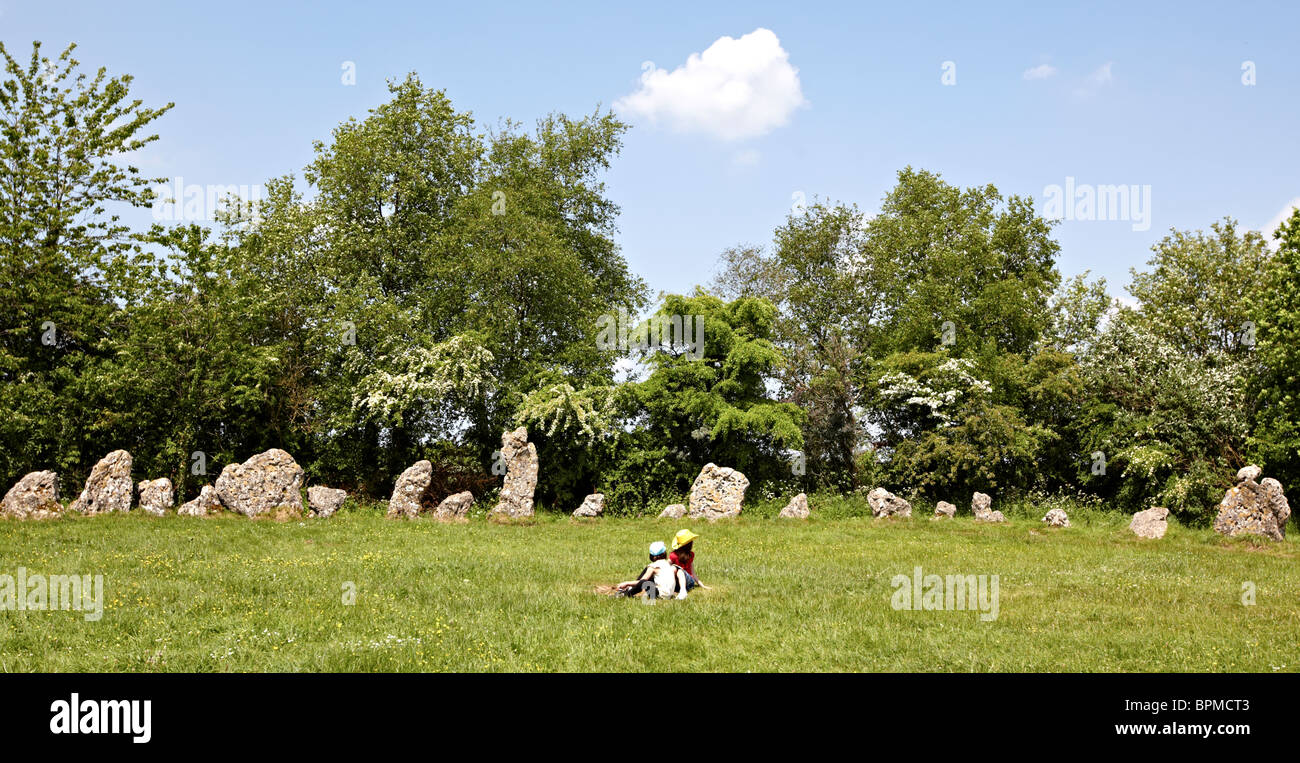 Kings Men Stone Circle The Cotswolds UK Europe Stock Photo - Alamy