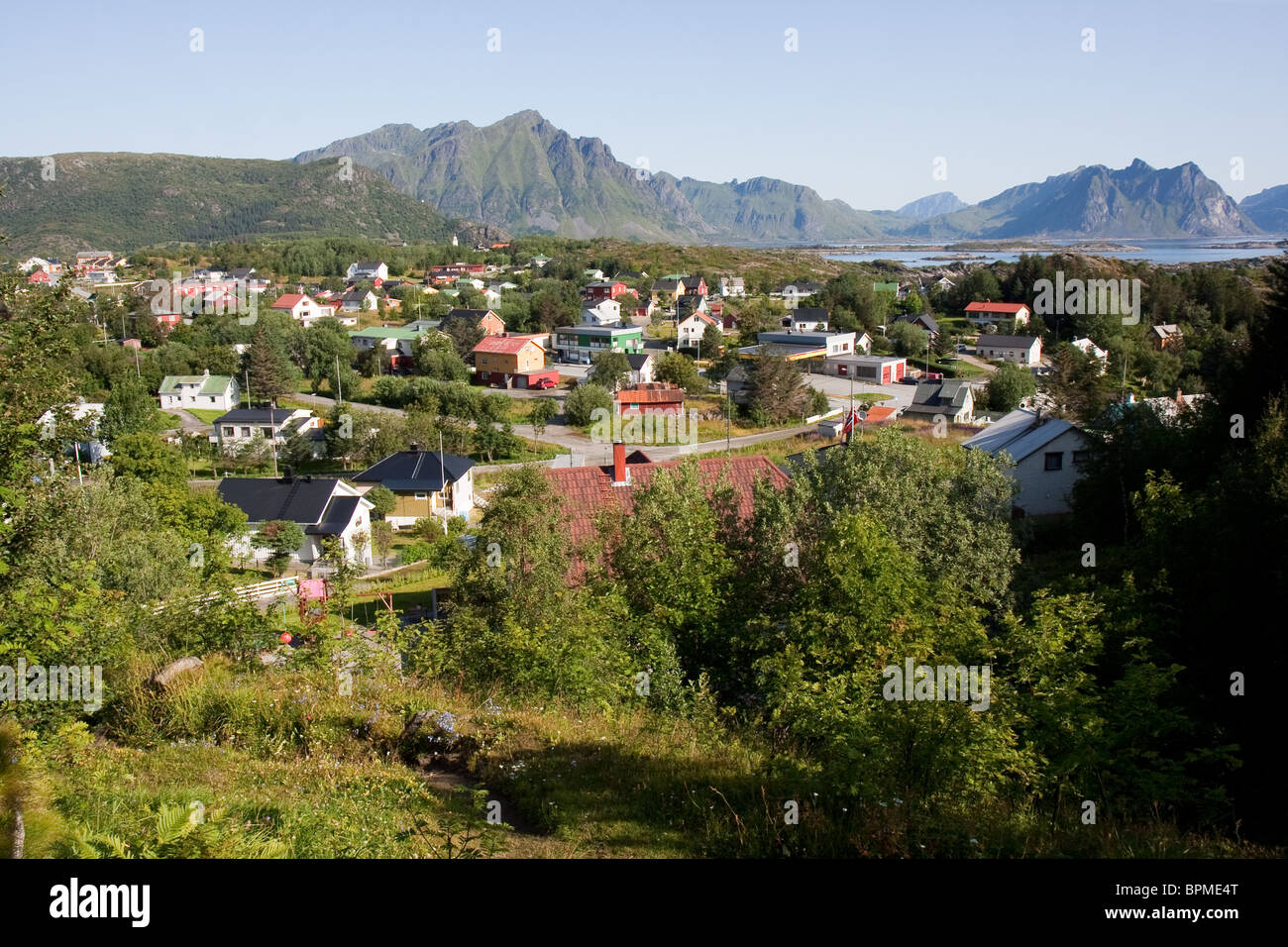 Stamsund and surrounding area Stock Photo - Alamy