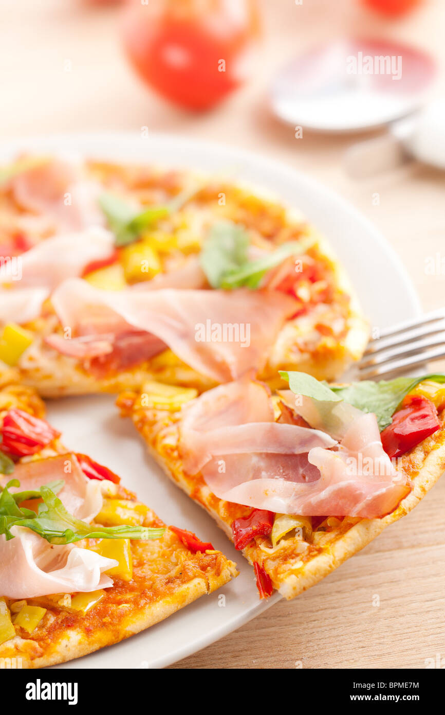 pizza on plate Stock Photo - Alamy