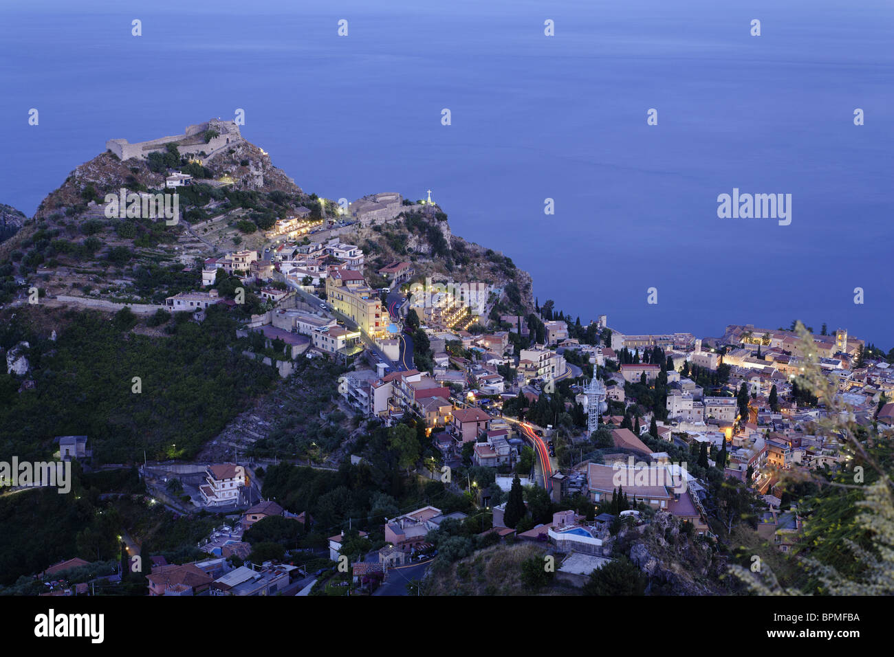 Castello Sarazeno, Monte Tauro, Taormina, Sicily, Italy Stock Photo - Alamy