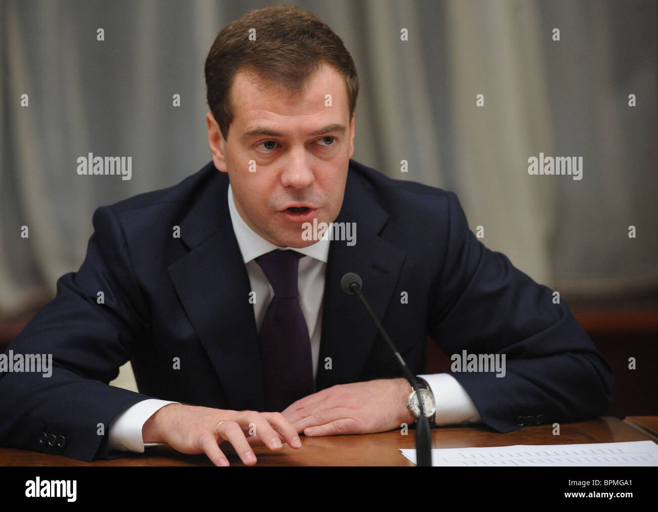 President Putin Chairs Cabinet Meeting High Resolution Stock ...