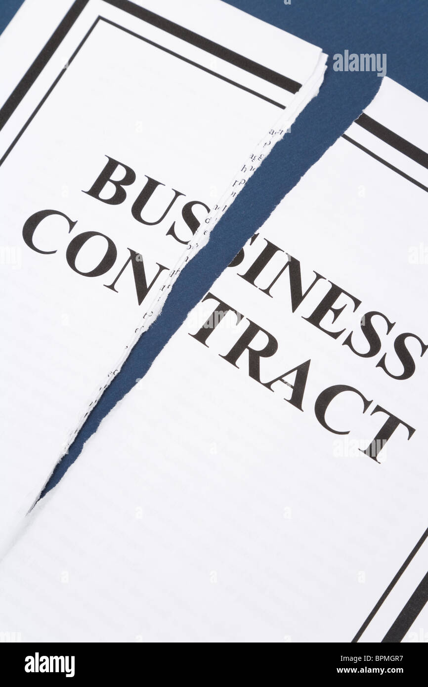 Cancel Business Contract, Torn paper Stock Photo - Alamy