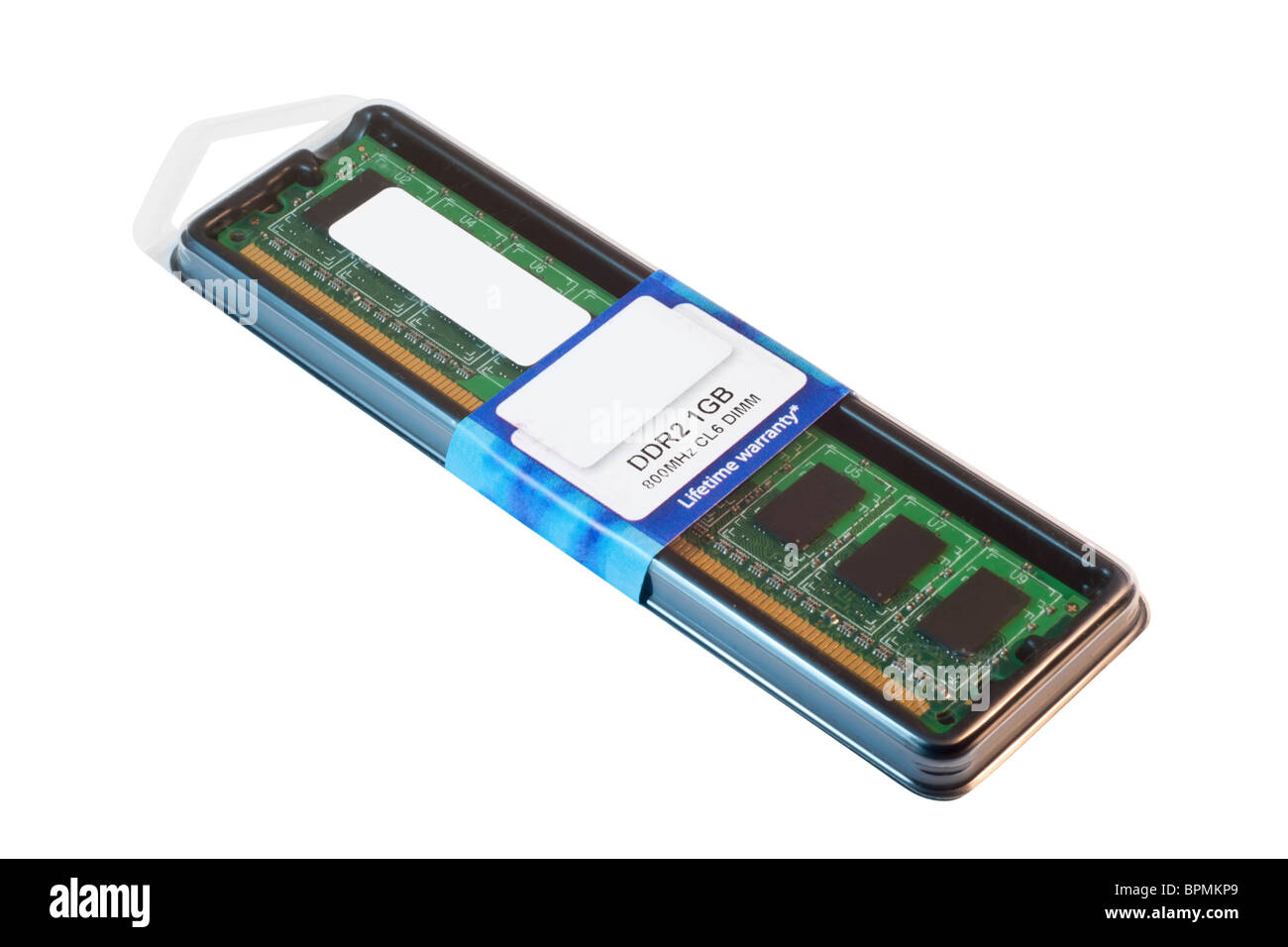 DDR2 memory module in the package. Isolated on white background with clipping path Stock Photo ...