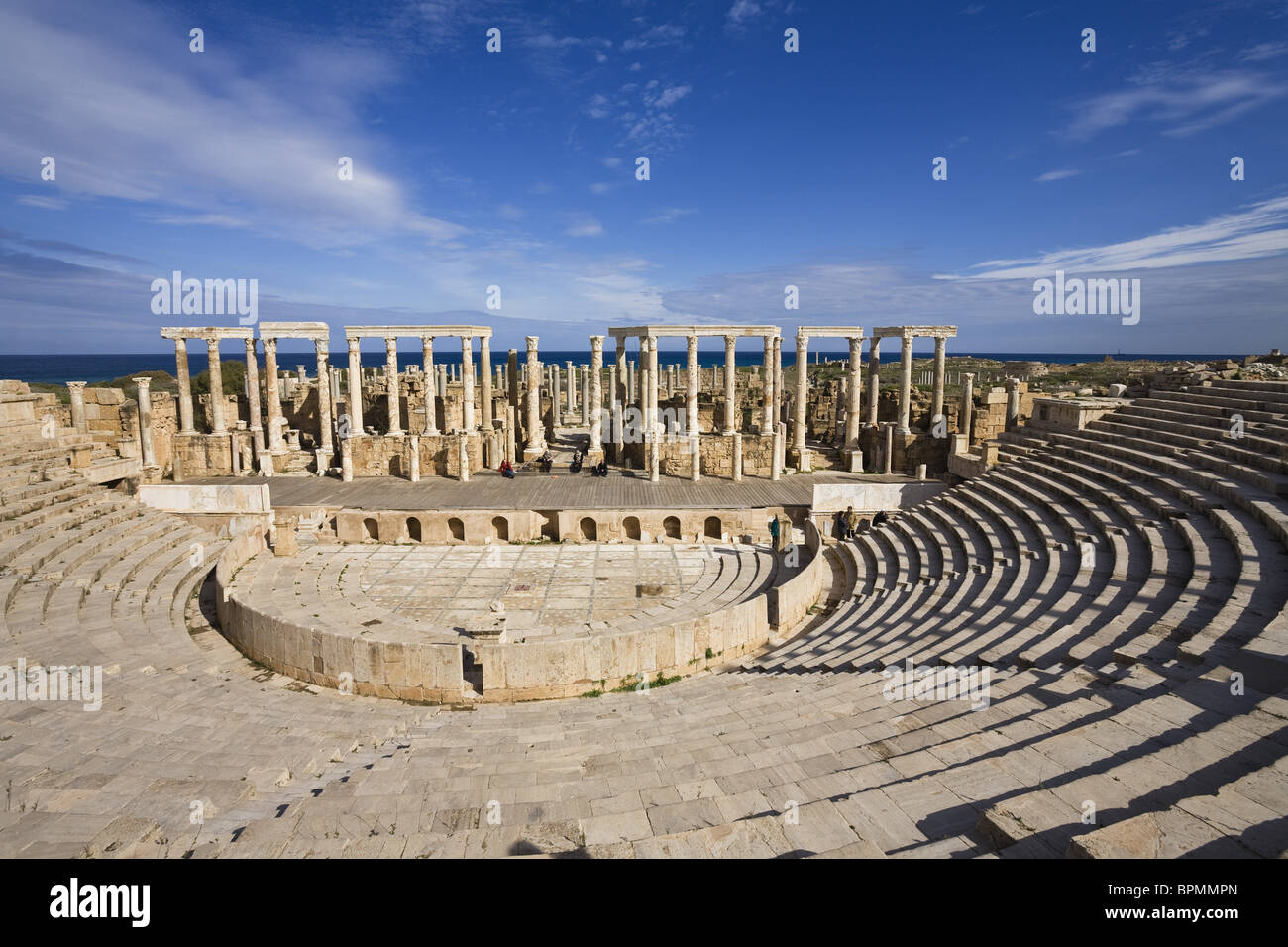 Ruins of the Theatre of Leptis Magna Archaeological Site, Libya, Africa ...